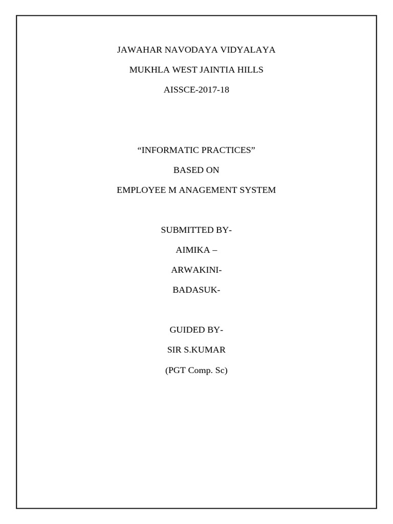 EMPLOYEE_DATABASE_MANAGEMENT_SYSTEM | PDF | Performance Appraisal ...