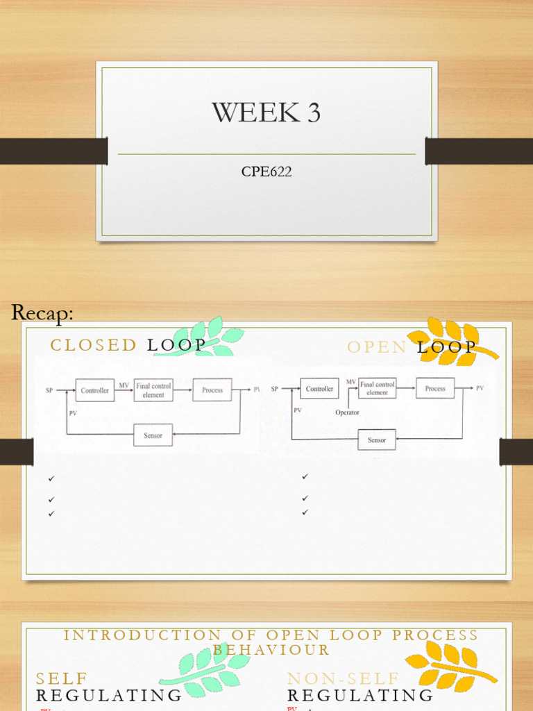 WEEK 3 - Recap - Introduction of Open Loop Process Behaviour - Tangent Method | PDF