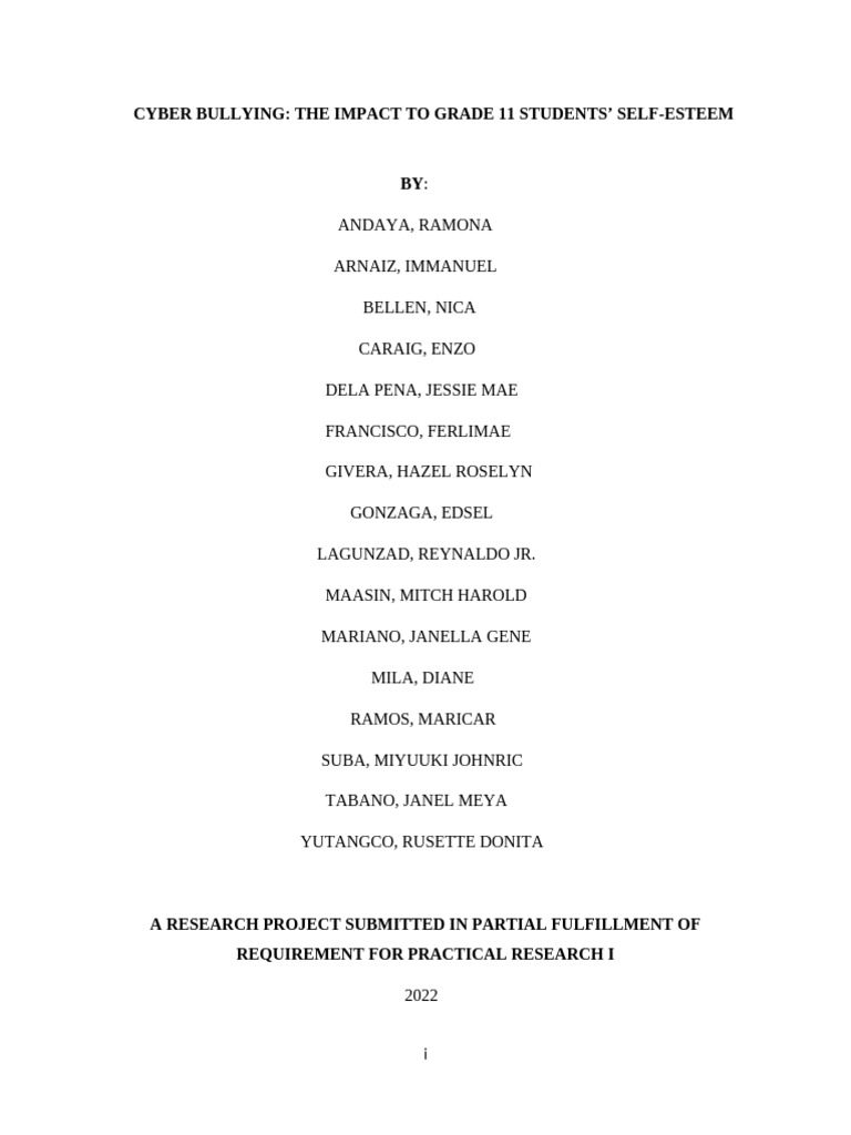 Cyber Bullying Final Yutangco Bathala | PDF | Cyberbullying | Bullying