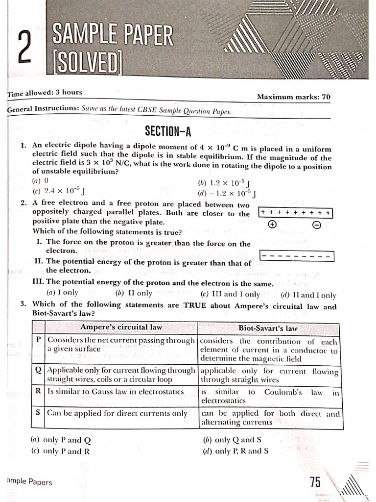 Physics Model Paper 2 With Solution | PDF