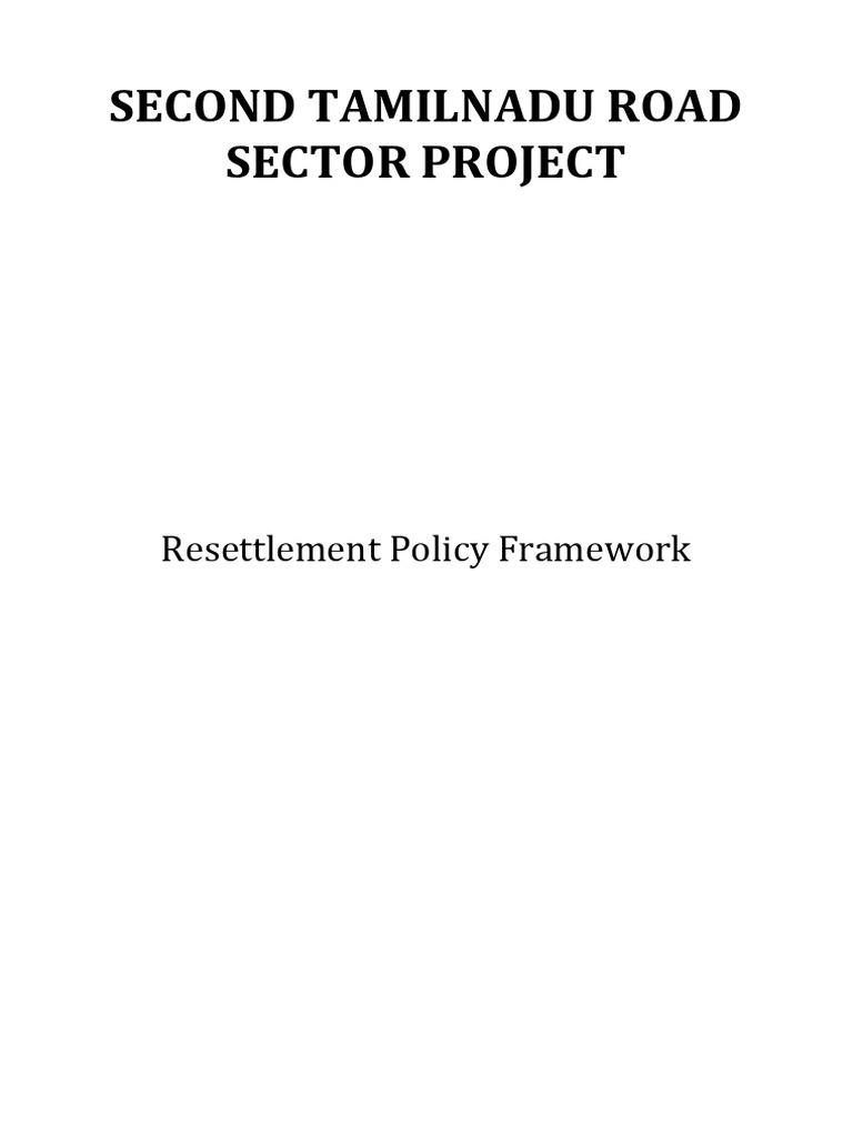 Resettlement Policy Framework 31dec2014 (v10) GO Version - Clean | PDF | Road | Employment