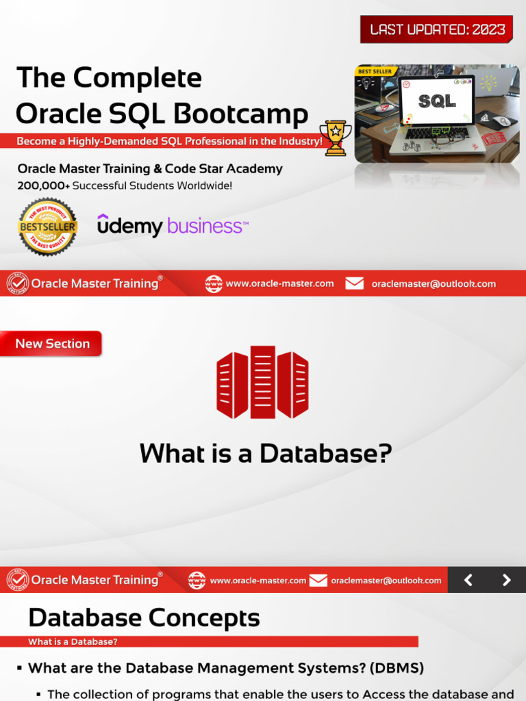 The Complete Oracle SQL Bootcamp (Student Guide 2023) | PDF