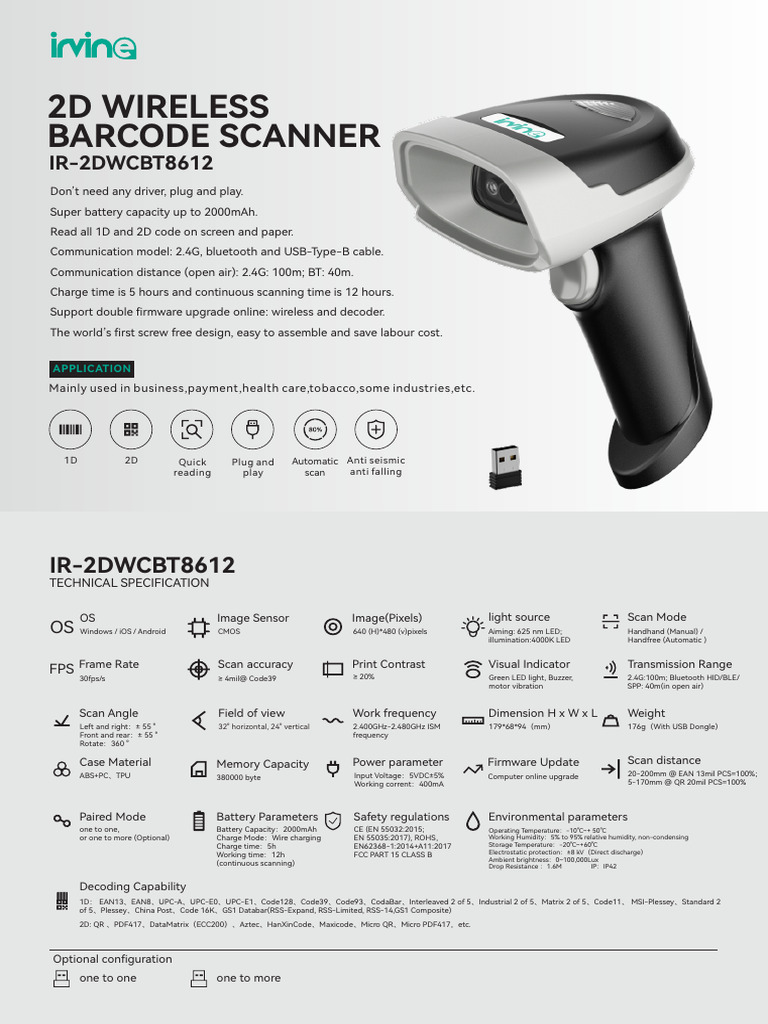 IR-2DWCBT8612 | PDF | Image Scanner | Computing