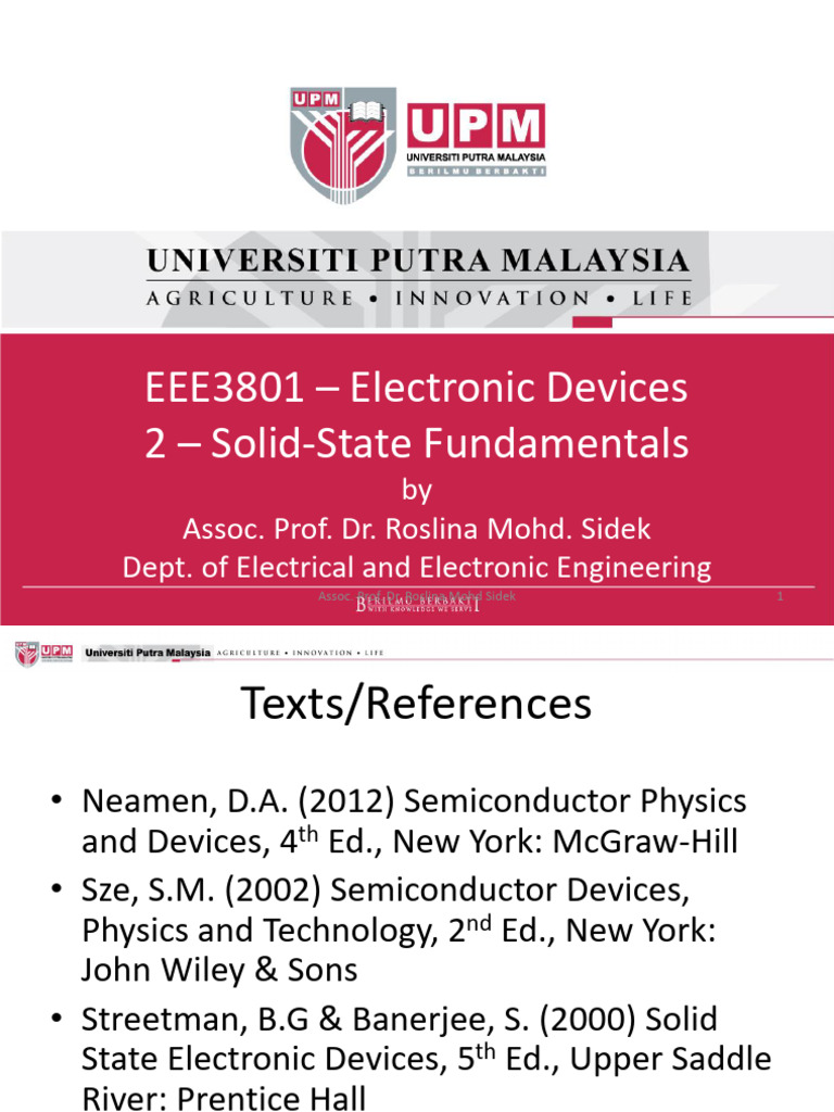 Solid State Fundamentals Overview | PDF | Electrical Resistivity And ...