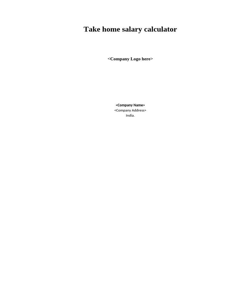 Take Home Salary Calculator 1 | PDF | Tax Deduction | Taxes