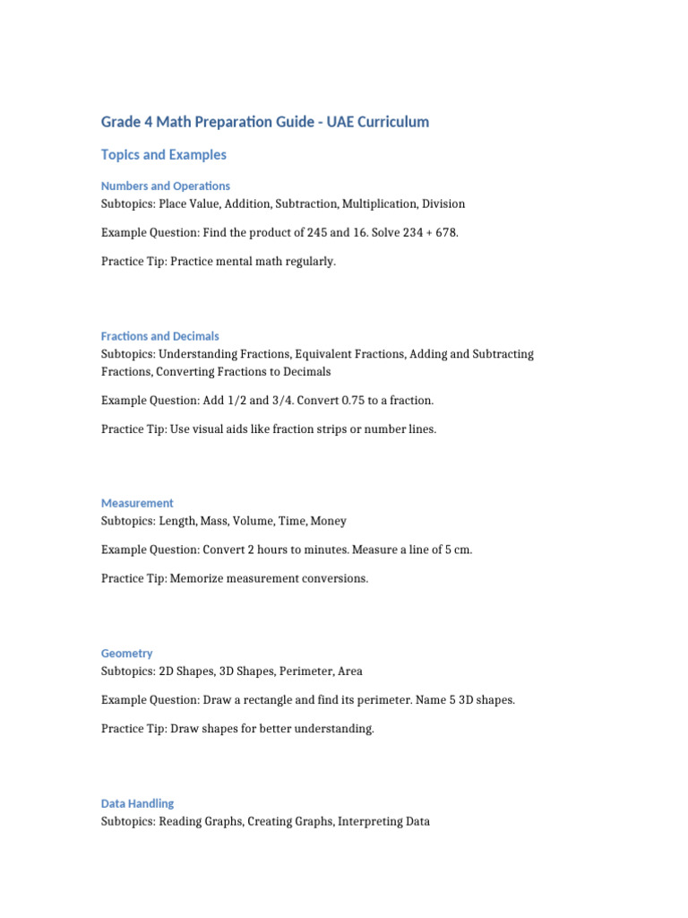 Grade_4_Math_Prep_UAE | PDF