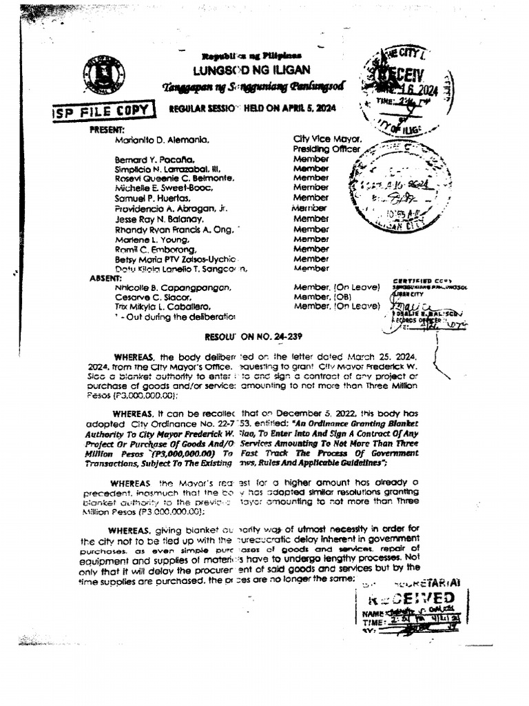 SP Reso April 5 2024 | PDF