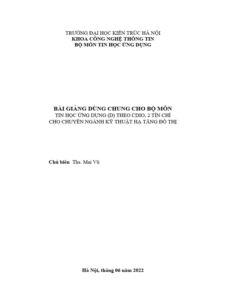 Bai giang THUD Trong nganh KTHT_OK | PDF