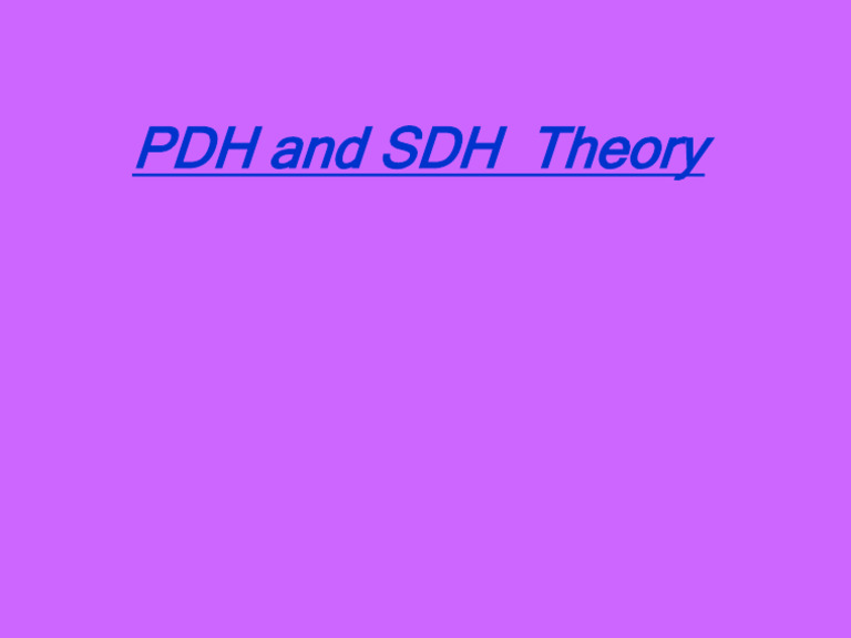 PDH and SDH Basic Theory-1 | PDF