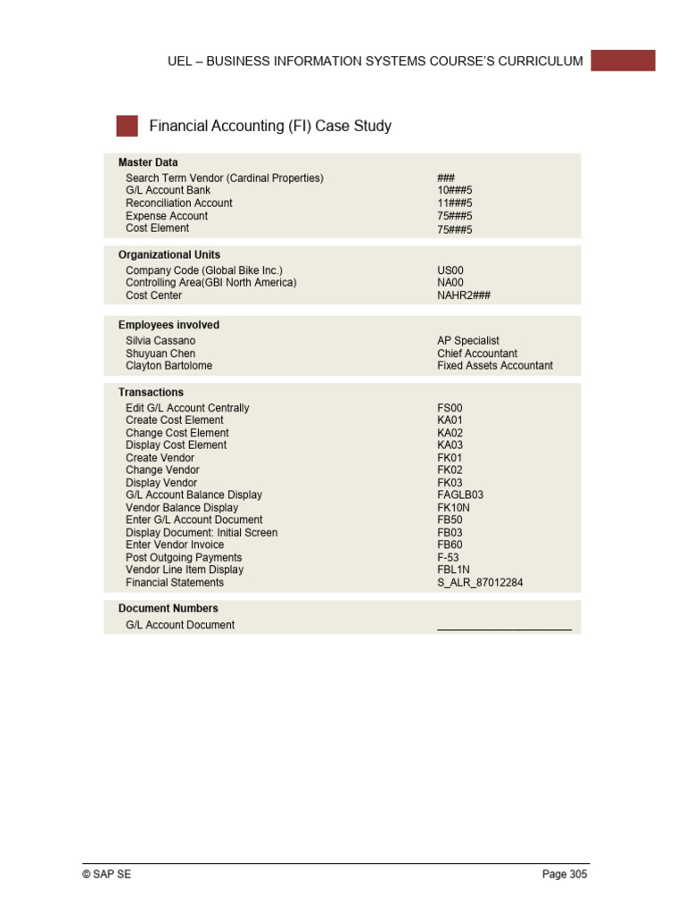 FI-Transaction Code - TCode | PDF