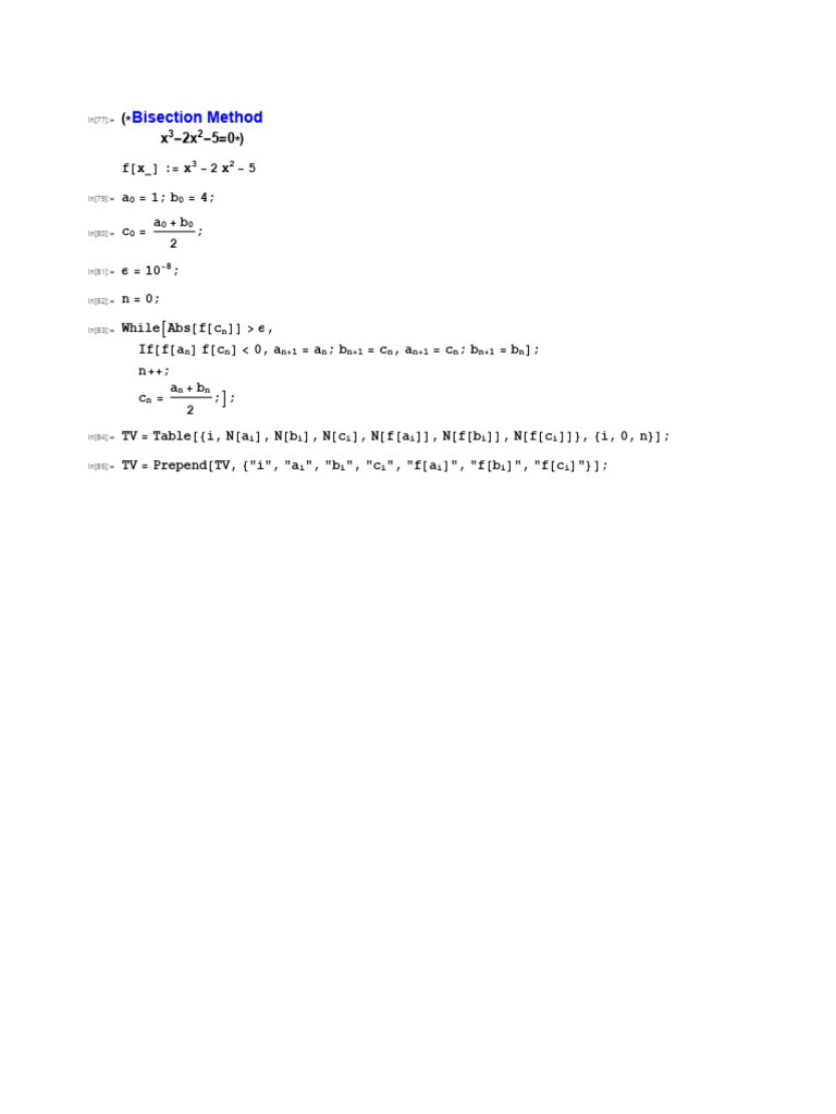 Bisection Method,, (1) | PDF