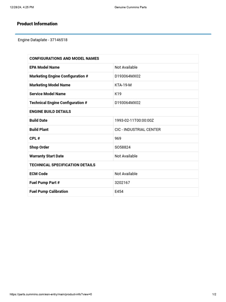 Cummins Dataplate | PDF