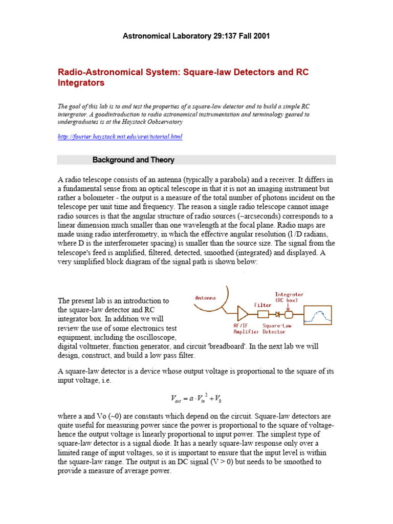 square law detectors | PDF | Detector (Radio) | Metrology