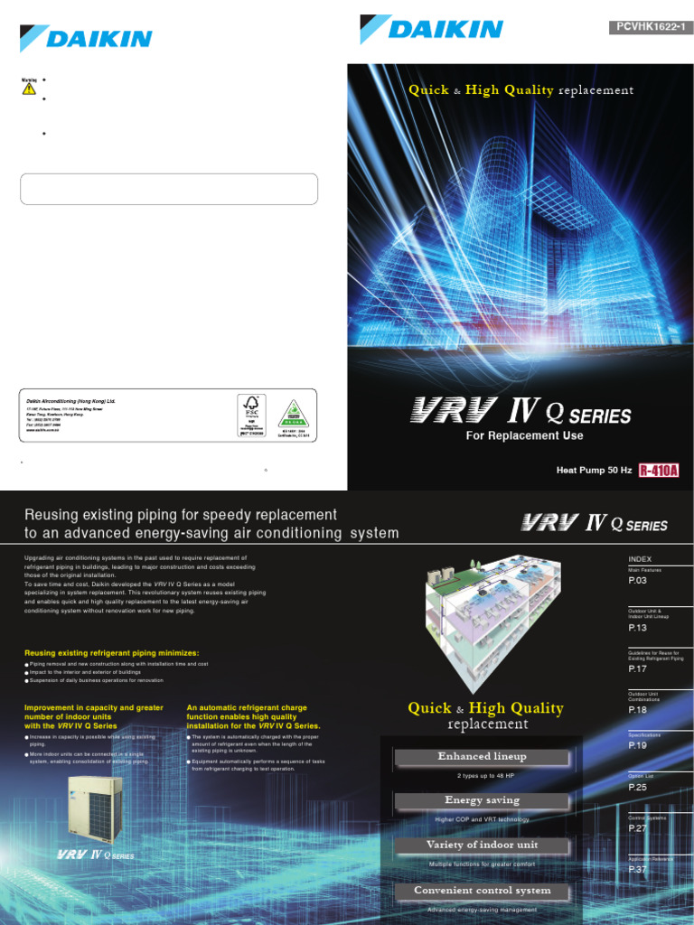 (VRV, VRV IV Q) Pcvhk1622-1 | PDF | Air Conditioning | Energy Conservation