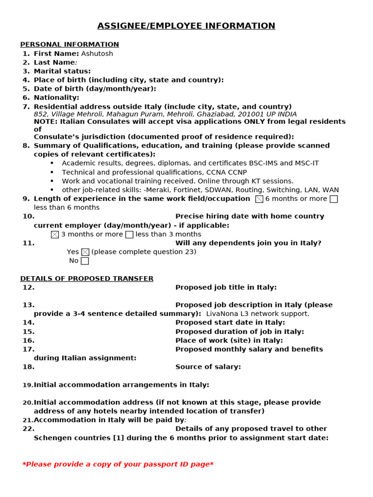 Questionnaire Employee+Employer | PDF | Employment | Social Security ...