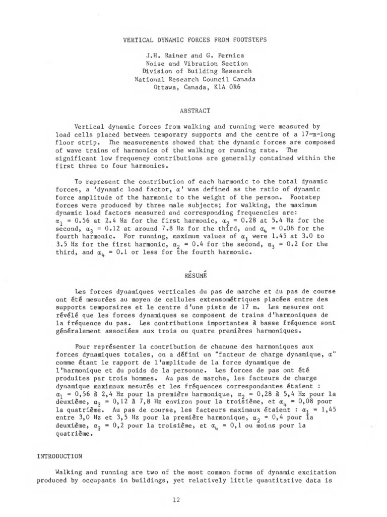 Vertical Dynamic Forces From Footsteps - 1986-pp.014 | PDF | Spectral ...