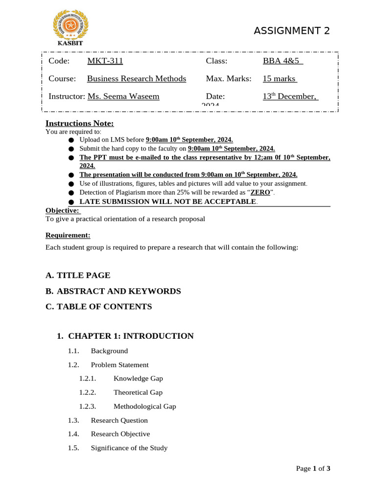 Sample assignment 2 (3) | PDF | Methodology | Science