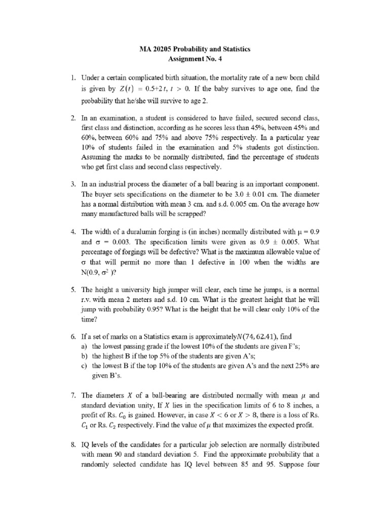 Assign_4_2024_Autumn | PDF | Standard Deviation | Statistical Theory