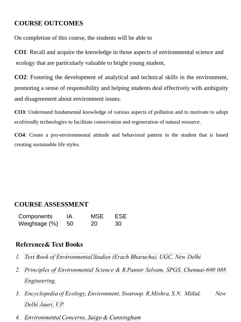01 Unit I Environmental Studies-A Multidisciplinary Subject | PDF ...
