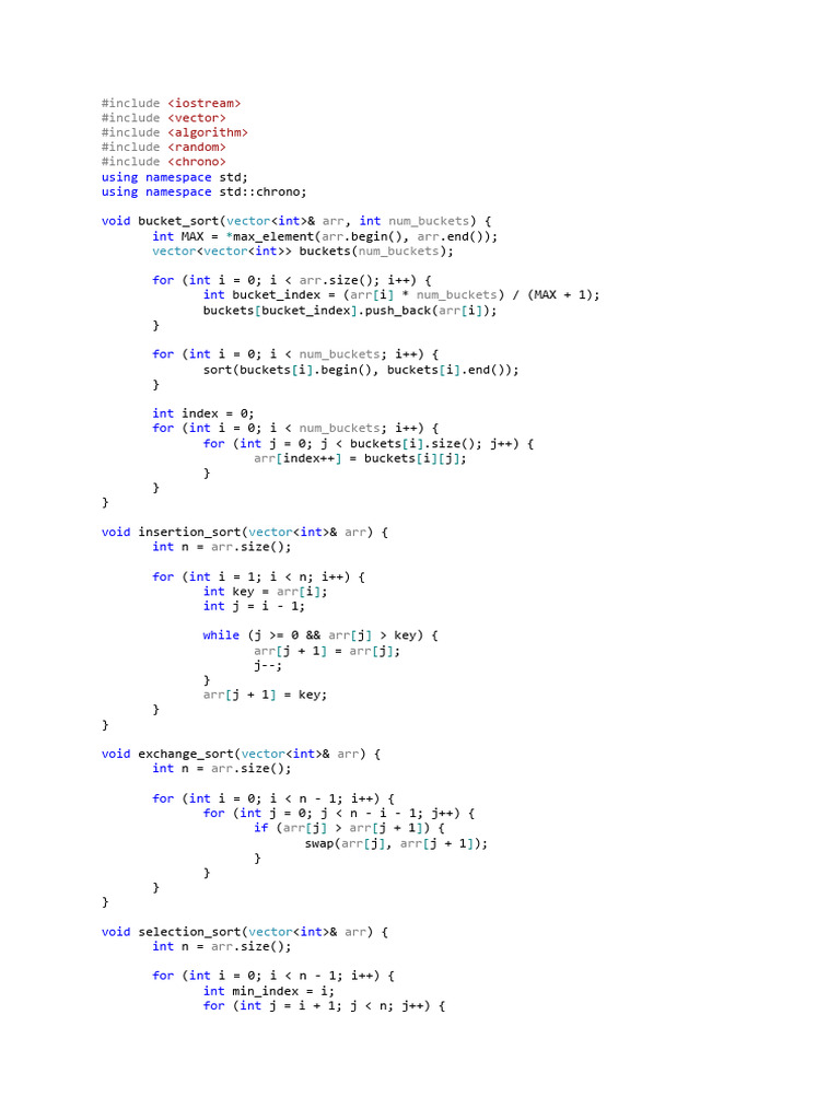 C++ Sorting Algorithms Comparison | PDF | Computer Programming | C++
