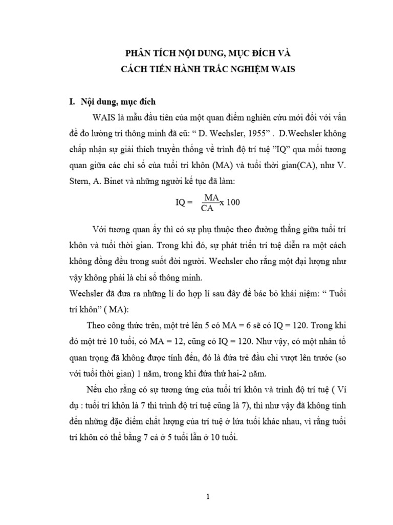 (123doc) - Phan-Tich-Noi-Dung-Muc-Dich-Va-Cach-Tien-Hanh-Trac-Nghiem-Wais | PDF