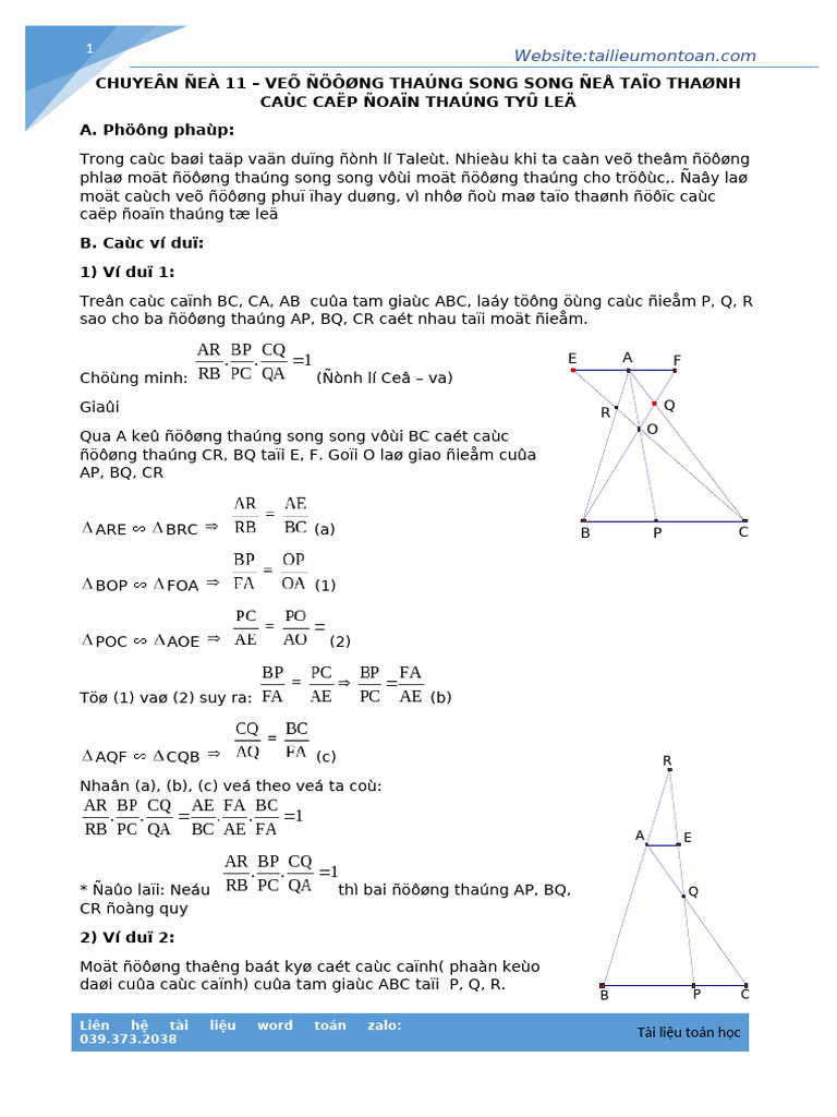 chu de 11. ve doan thang song song de tao cac cap doan thang ty le | PDF