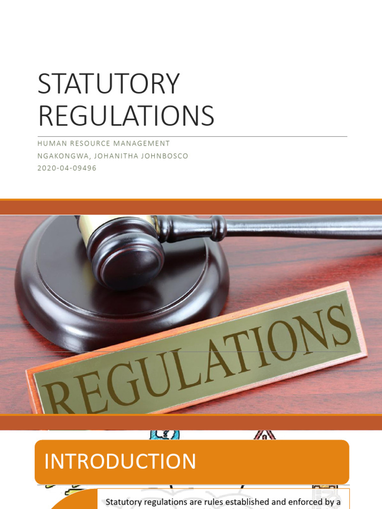 STATUTORY REGULATIONS- joanita (1) | PDF | Regulatory Compliance ...