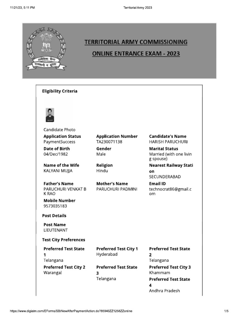 TA Application Form 2023 | PDF