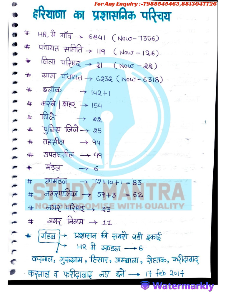 Haryana GK Notes by Sunil Boora | PDF