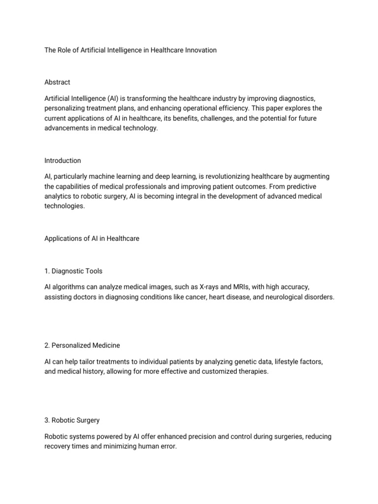 The Role of Artificial Intelligence | PDF | Artificial Intelligence ...