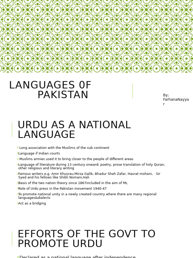 Languages 0f Pakistan History Powerpoint | PDF | Urdu | Sindh