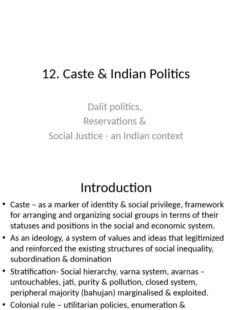 md 12 caste pol | PDF | Caste | Dalit