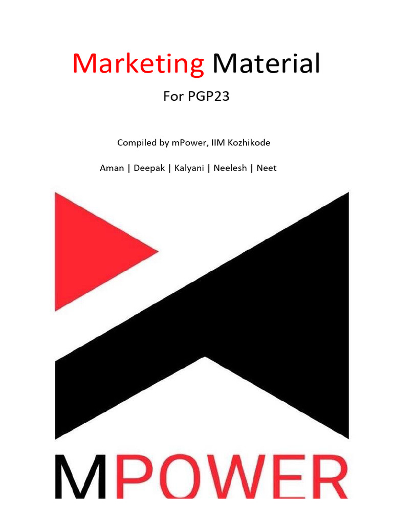 mPower_PGP23_PM1.pdf | PDF | Marketing | Product (Business)