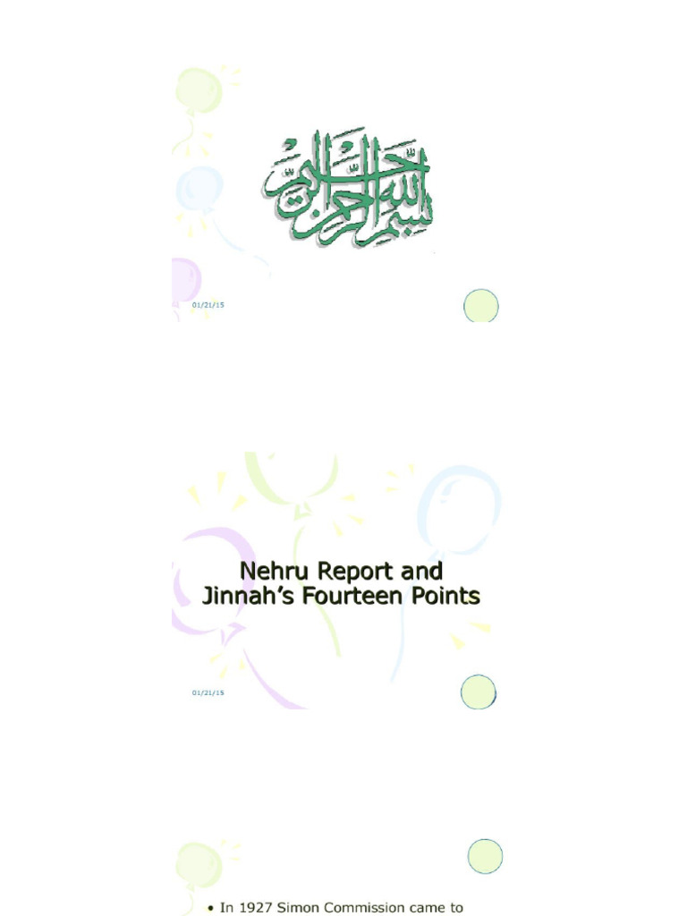 nehru report-14 points powerpoint olevel | PDF