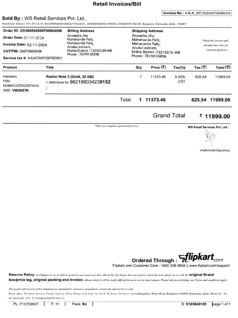 Invoice Bill | PDF