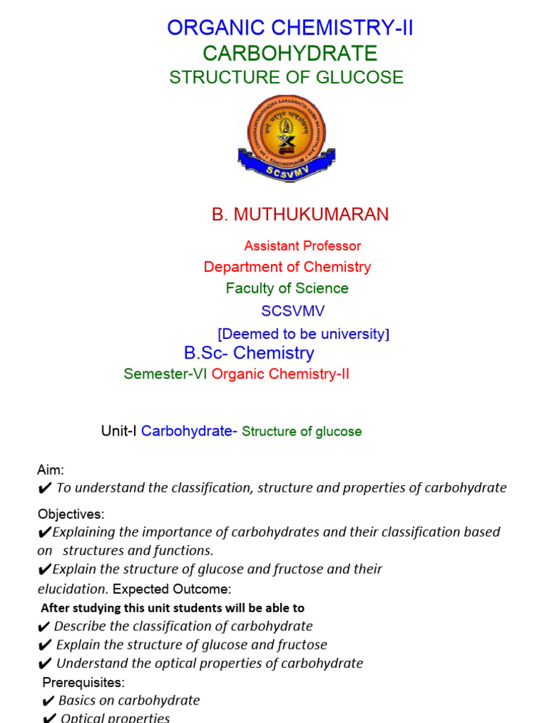 Dr. BM - Glucose Structure | PDF | Carbohydrates | Glucose