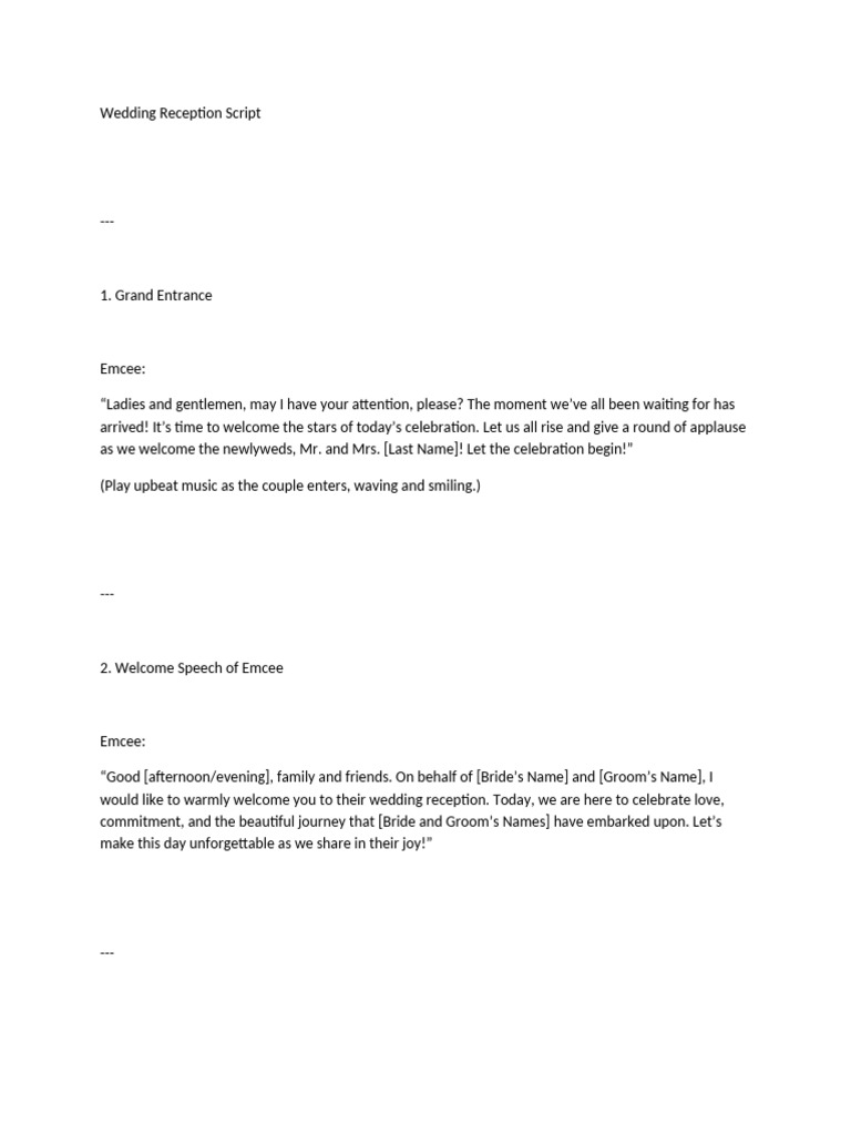 Script (Wedding) | PDF | Wedding | Marriage, Unions And Partnerships