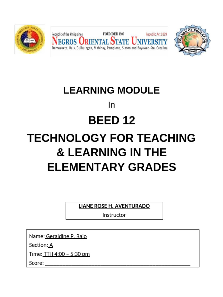 BEED 12 LESSON 1 With Answer | PDF | Educational Technology | Operating ...
