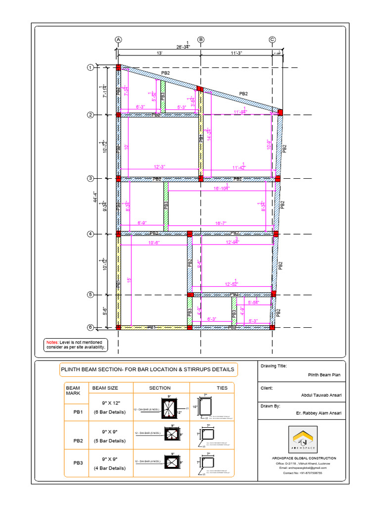Plinth Beam Plan | PDF