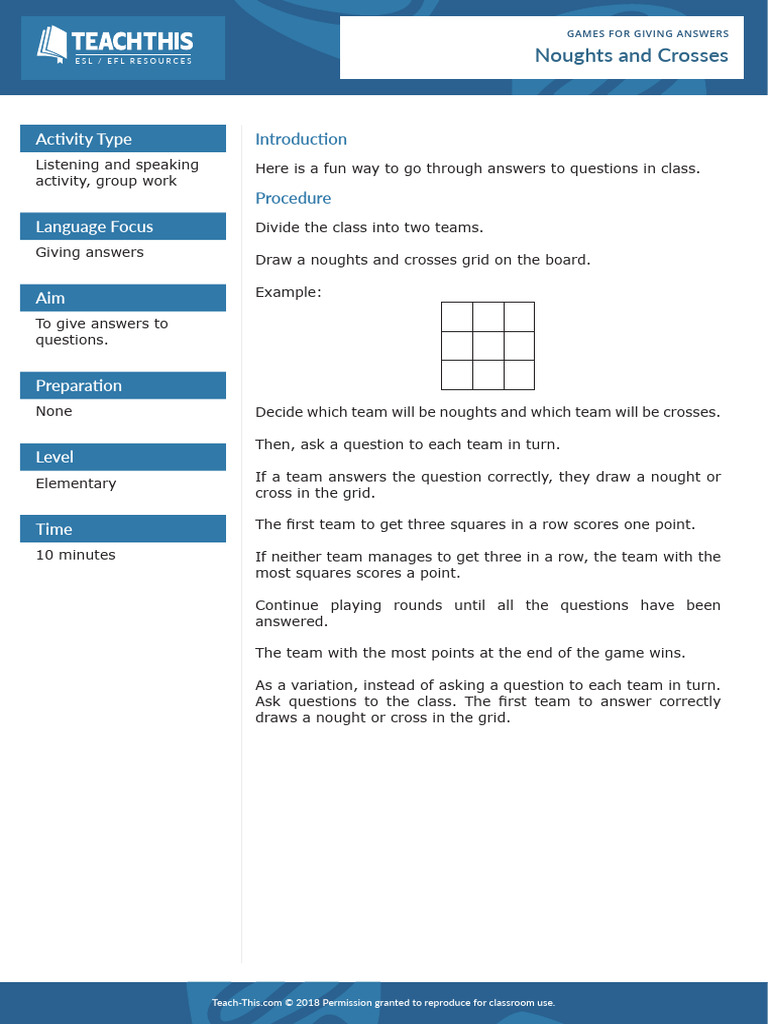 Noughts and Crosses | PDF