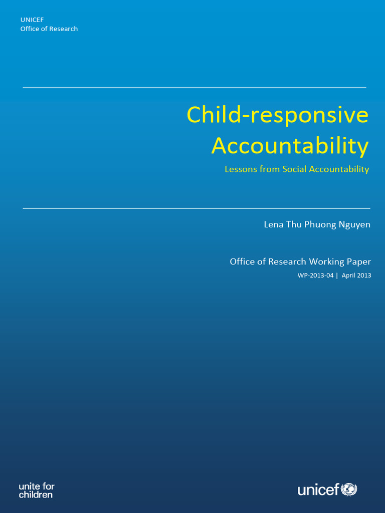 Child Responsive Accountability - Lessons From Social Accountability ...