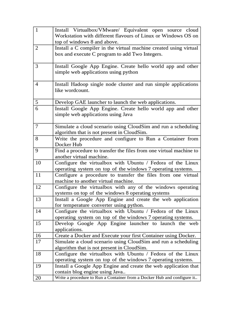 cc lab questions | PDF | Virtual Machine | Operating System