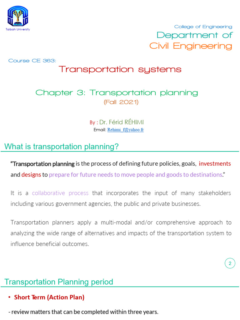CE363_Chapter_3-2 | PDF | Transport | Economies