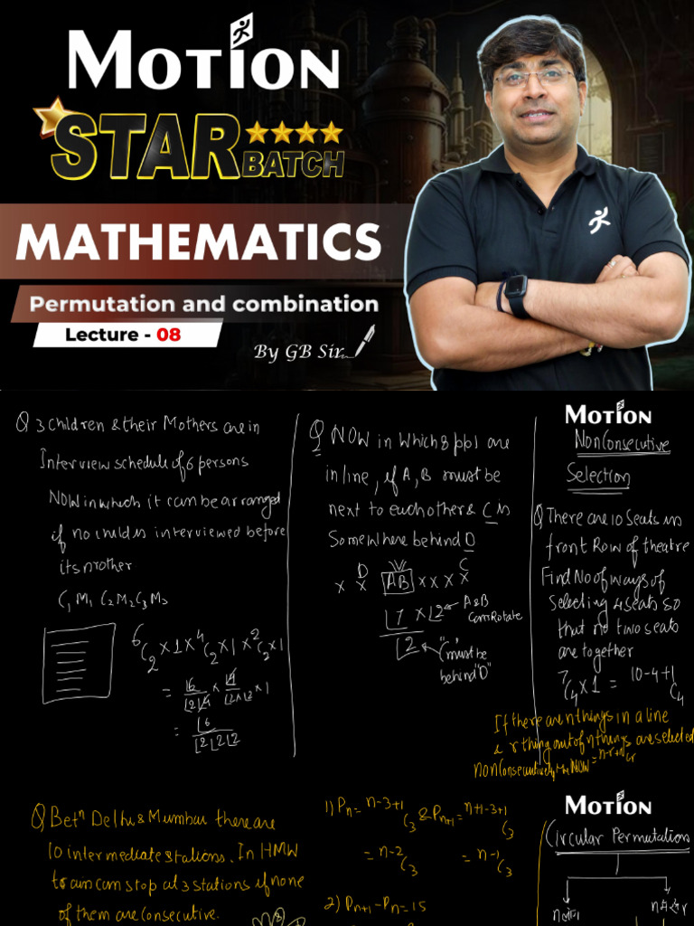 Permutation and Combination - Lec - 08 - GB Sir | PDF