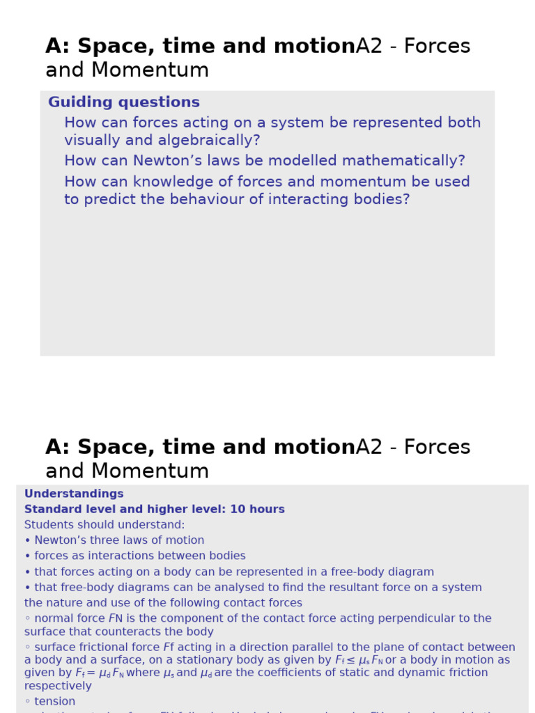 A2 Forces and Momentum Updated | PDF | Force | Newton's Laws Of Motion