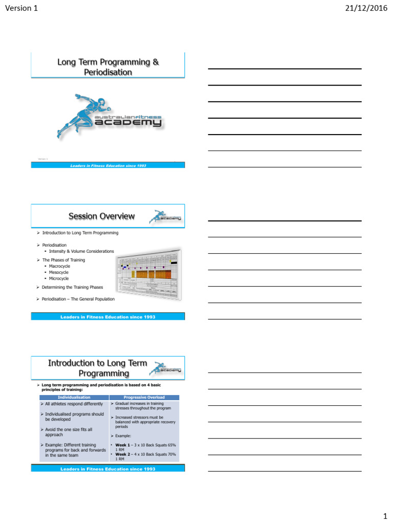 Long Term Programming & Periodisation Guide | PDF | Determinants Of ...