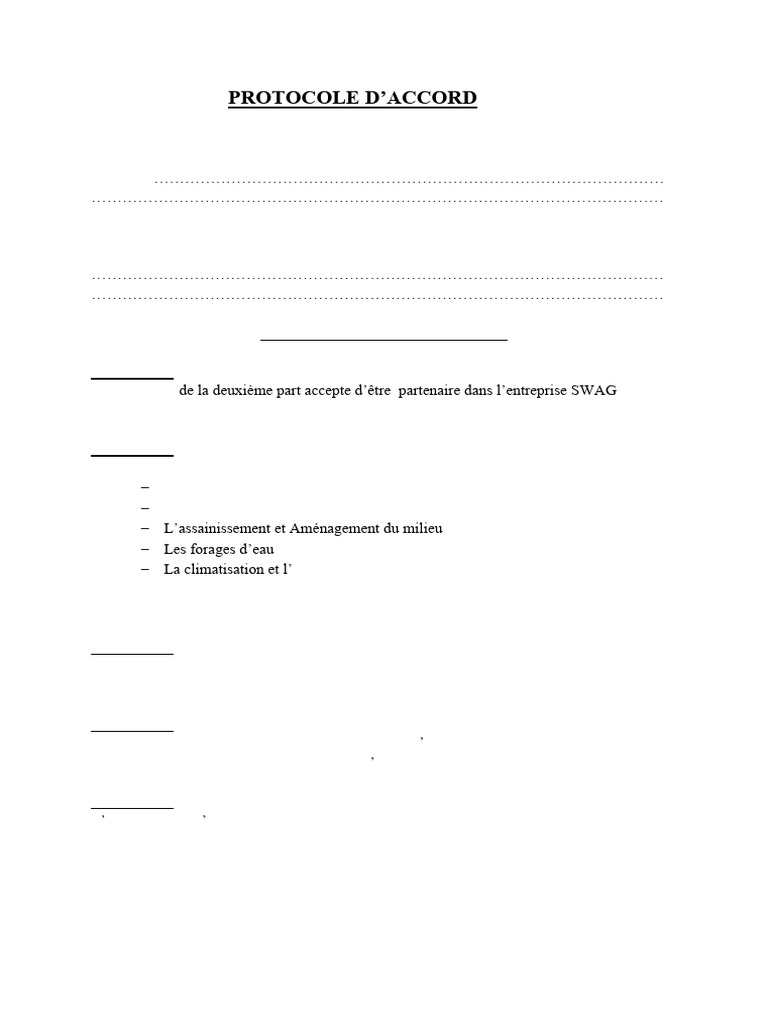 Accord de partenariat SWAG Construction | PDF