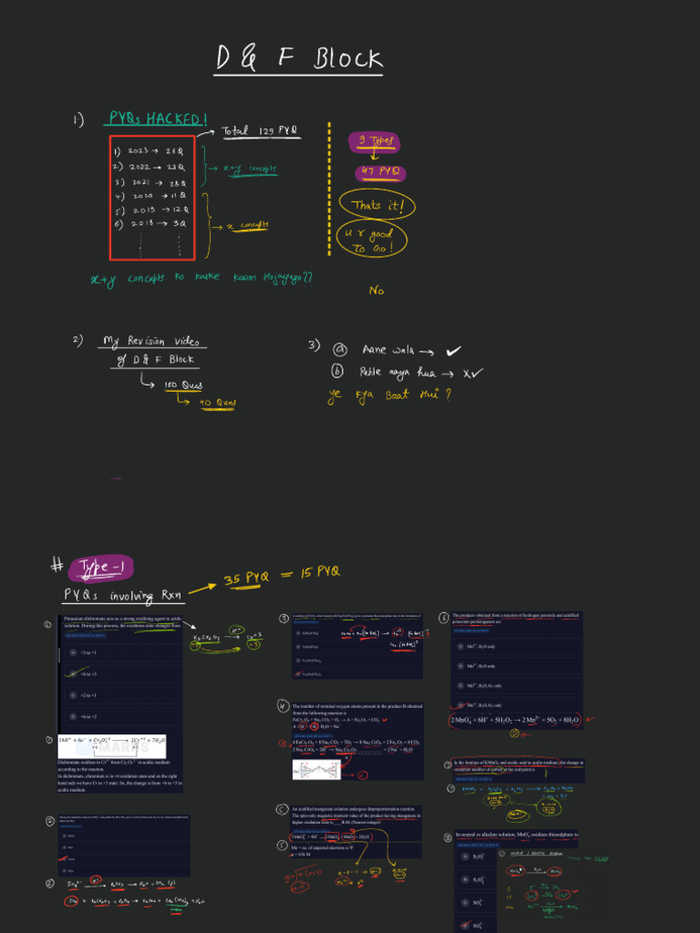 Most Important Pyq D and F Block | PDF