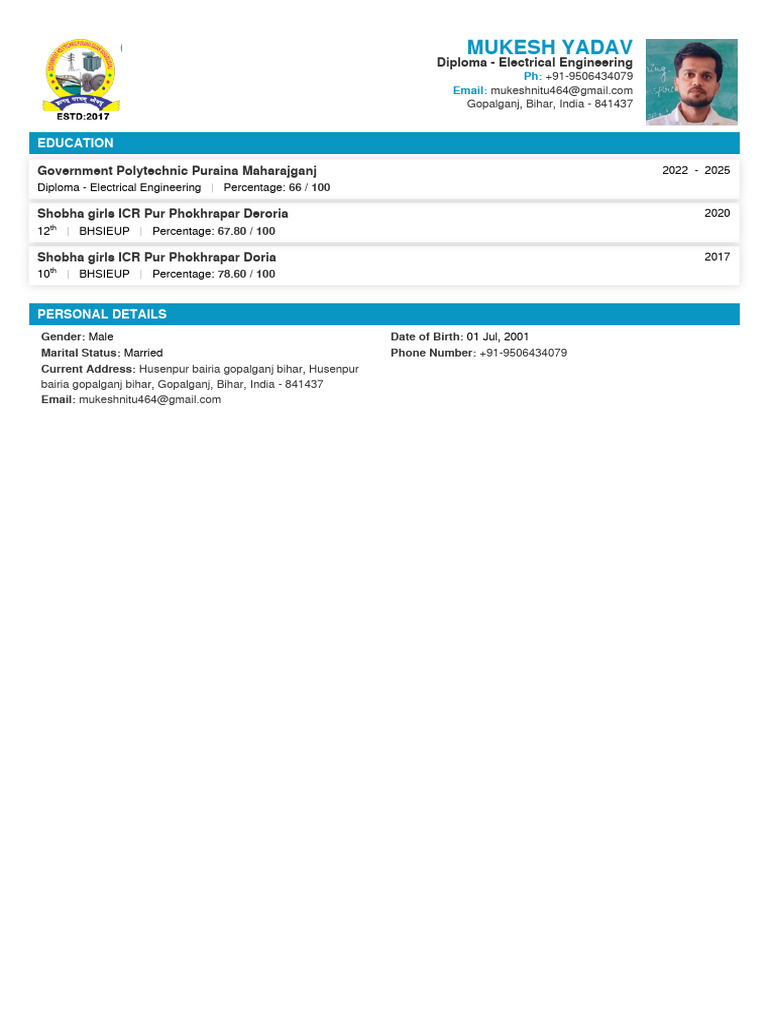 Puraina Maharajganj Diploma Details | PDF