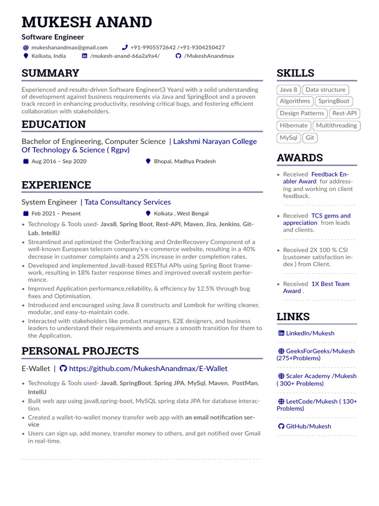 Mukesh Anand Resume PDF | PDF | My Sql | Databases